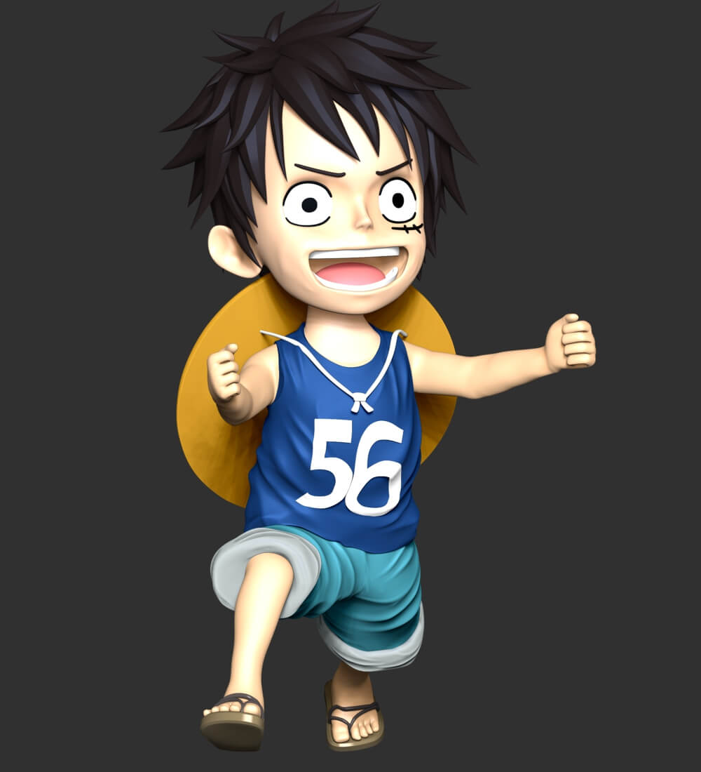 One Piece - Kid Luffy 3D Model by lovemodel