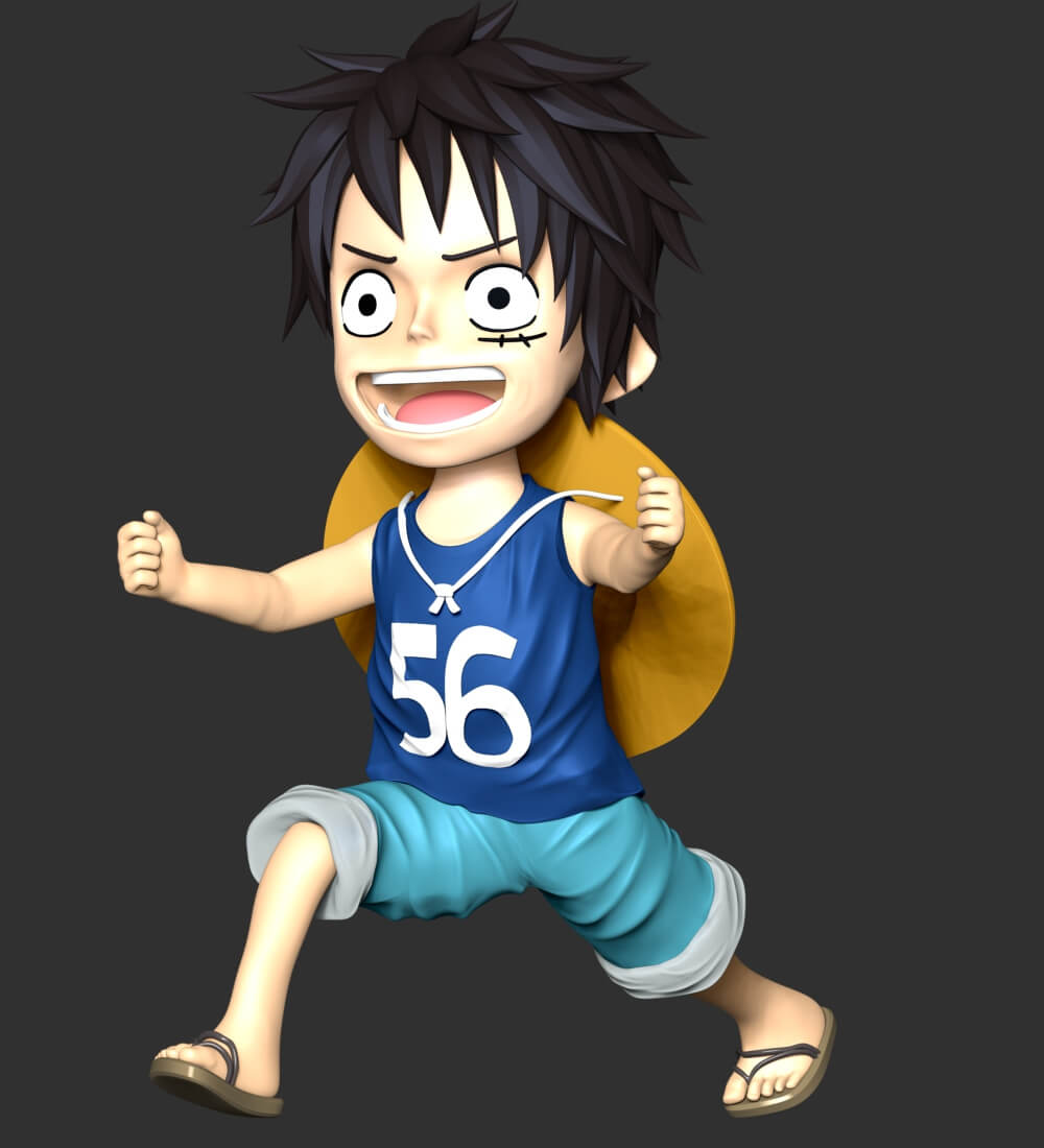 One Piece - Kid Luffy 3D Model by lovemodel