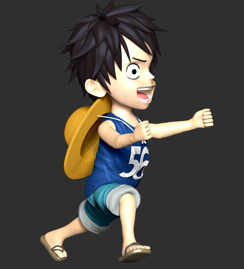 One Piece - Kid Luffy 3D Model by lovemodel
