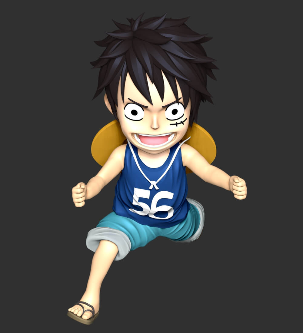 One Piece - Kid Luffy 3D Print Model by lovemodel