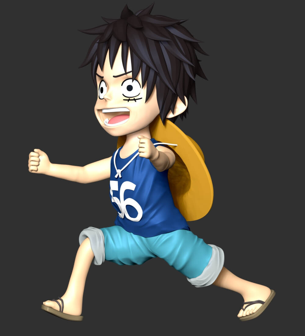 One Piece - Kid Luffy 3D Print Model by lovemodel