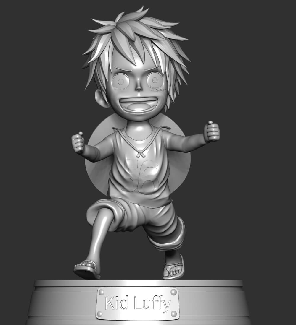 One Piece - Kid Luffy 3D Model by lovemodel