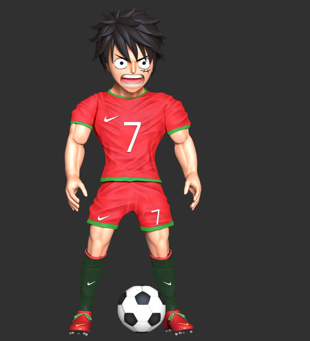 One Piece - Luffy Cosplay Ronaldo 3D Model by lovemodel