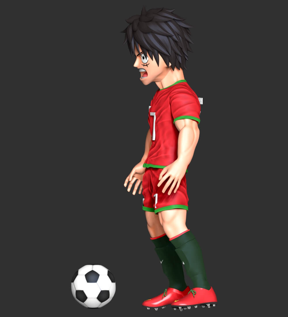 One Piece - Luffy Cosplay Ronaldo 3D Model by lovemodel