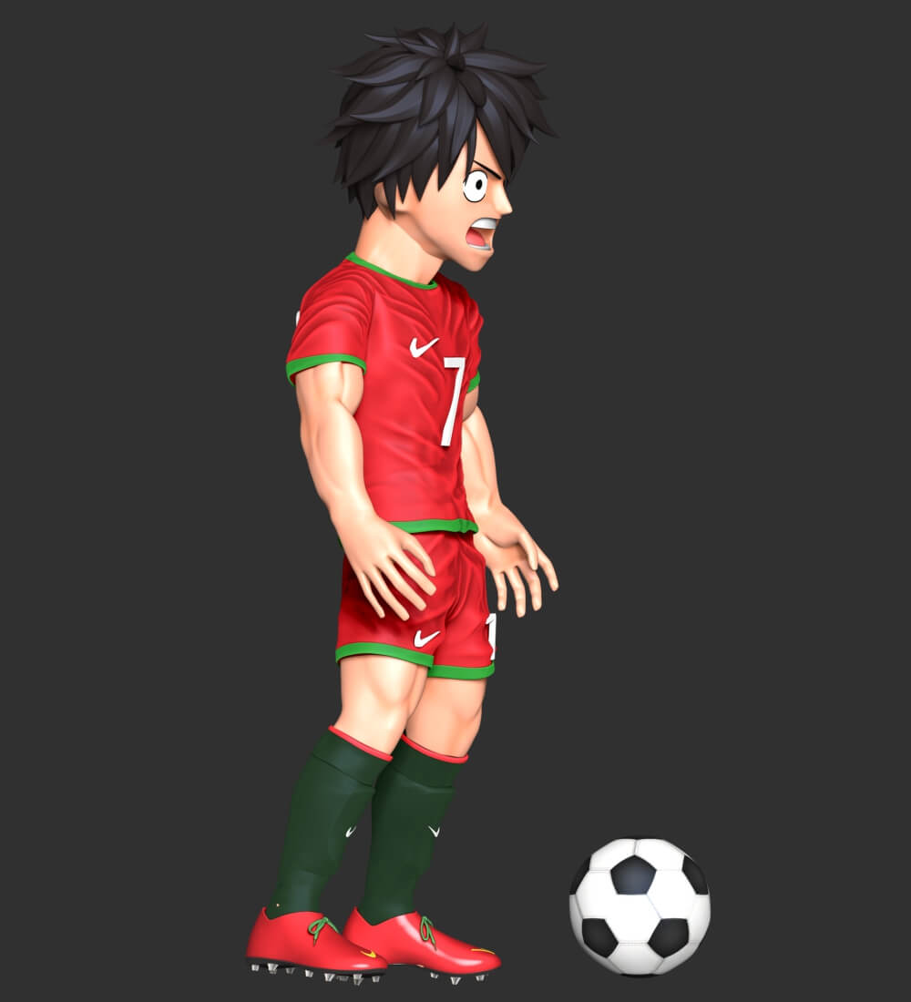 One Piece - Luffy Cosplay Ronaldo 3D Model by lovemodel