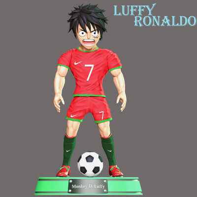 One Piece - Luffy Cosplay Ronaldo 3D Model by lovemodel