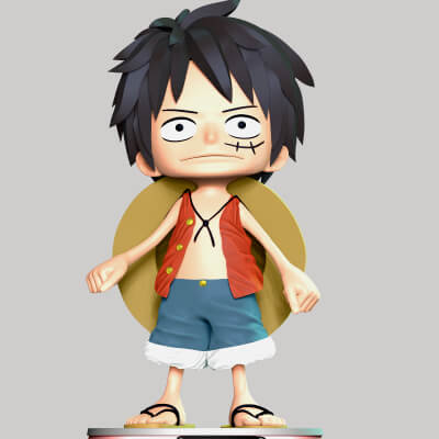 One Piece - Luffy Young Free 3D Model by lovemodel
