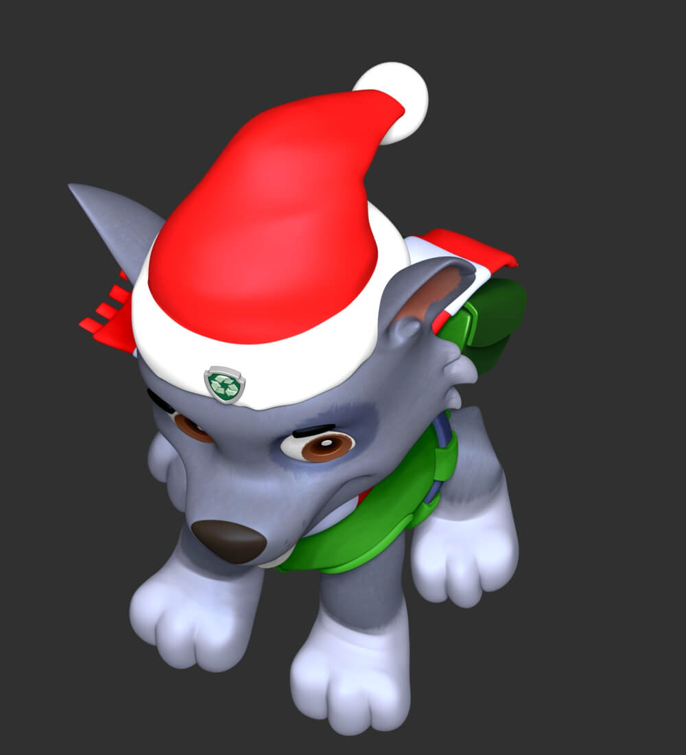 Rocky Christmas - Paw Patrol 3D Model by lovemodel