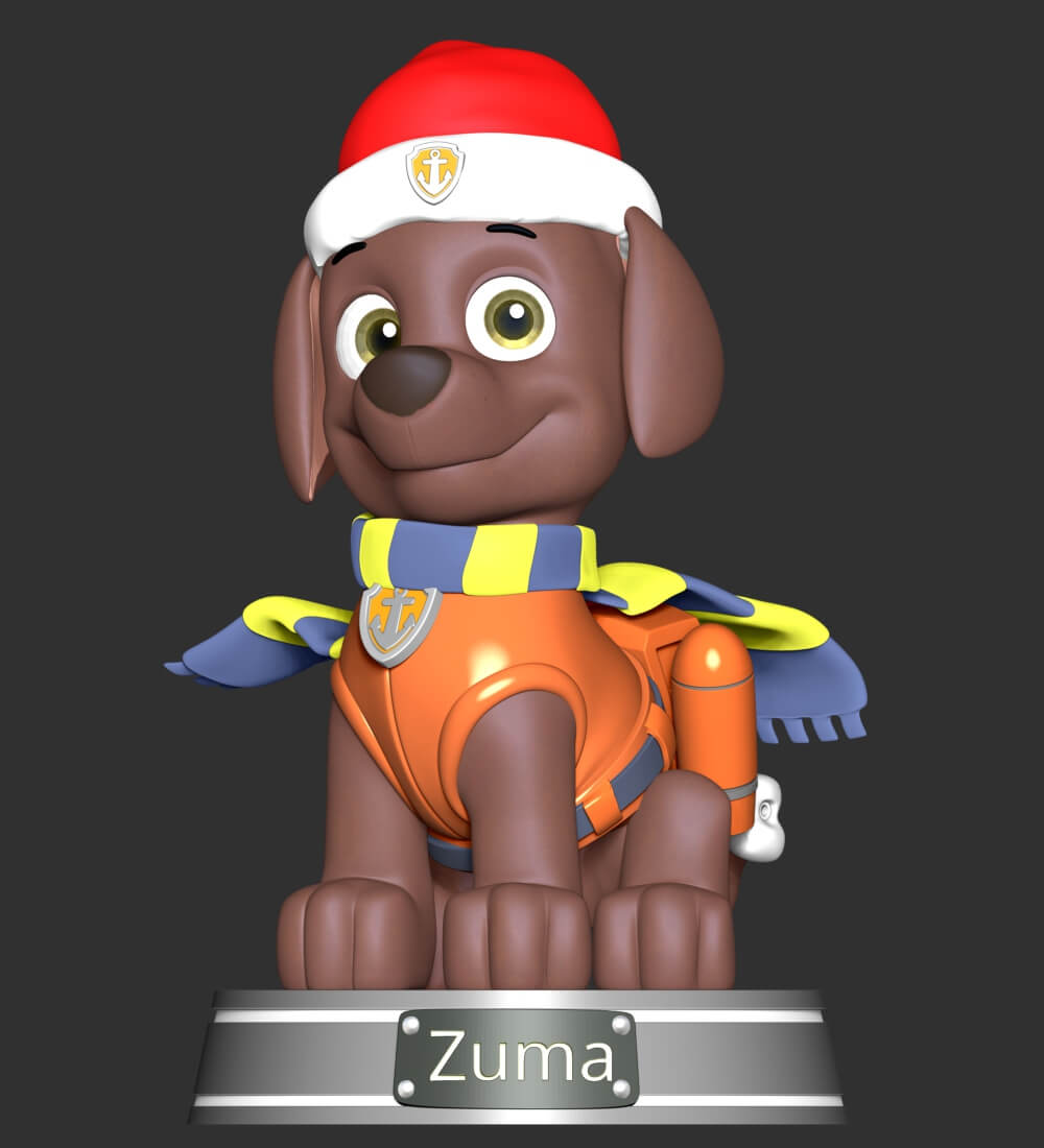 Zuma Christmas - Paw Patrol 3D Model by lovemodel