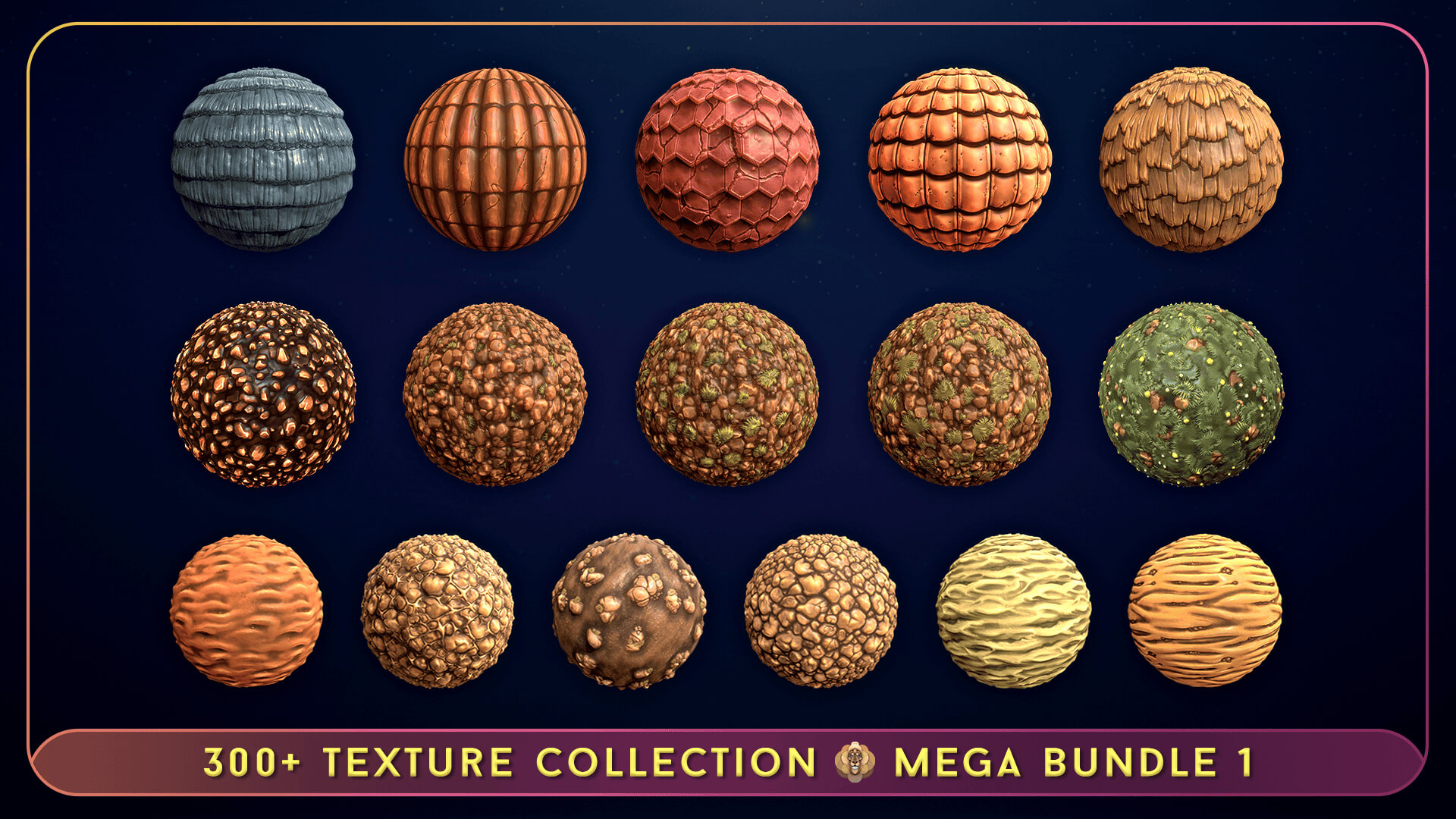 300+ Hand Painted Textures - Mega Bundle Part 1 3D Texture by Lowlypoly