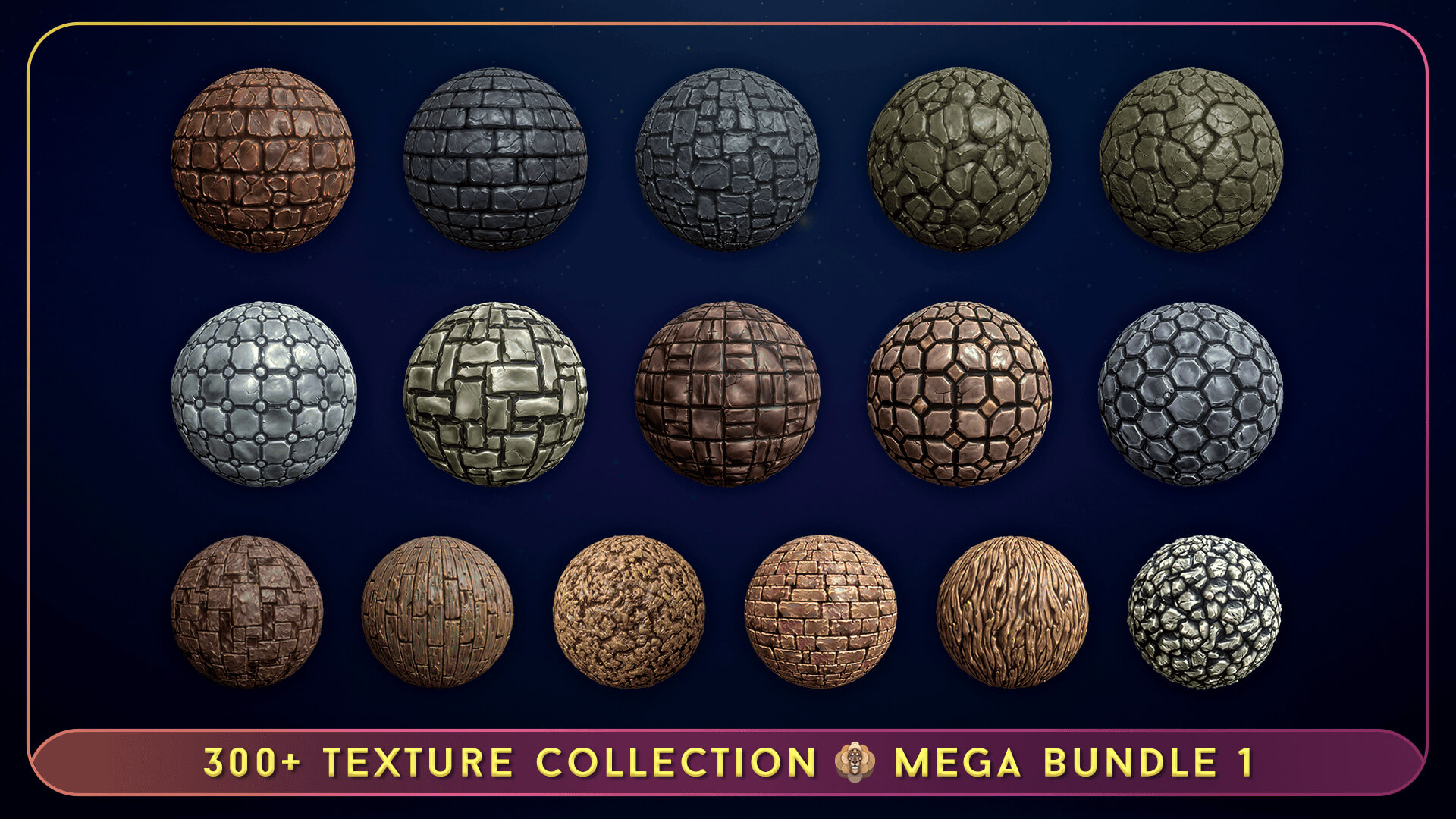 300+ Hand Painted Textures - Mega Bundle Part 1 3D Texture by Lowlypoly