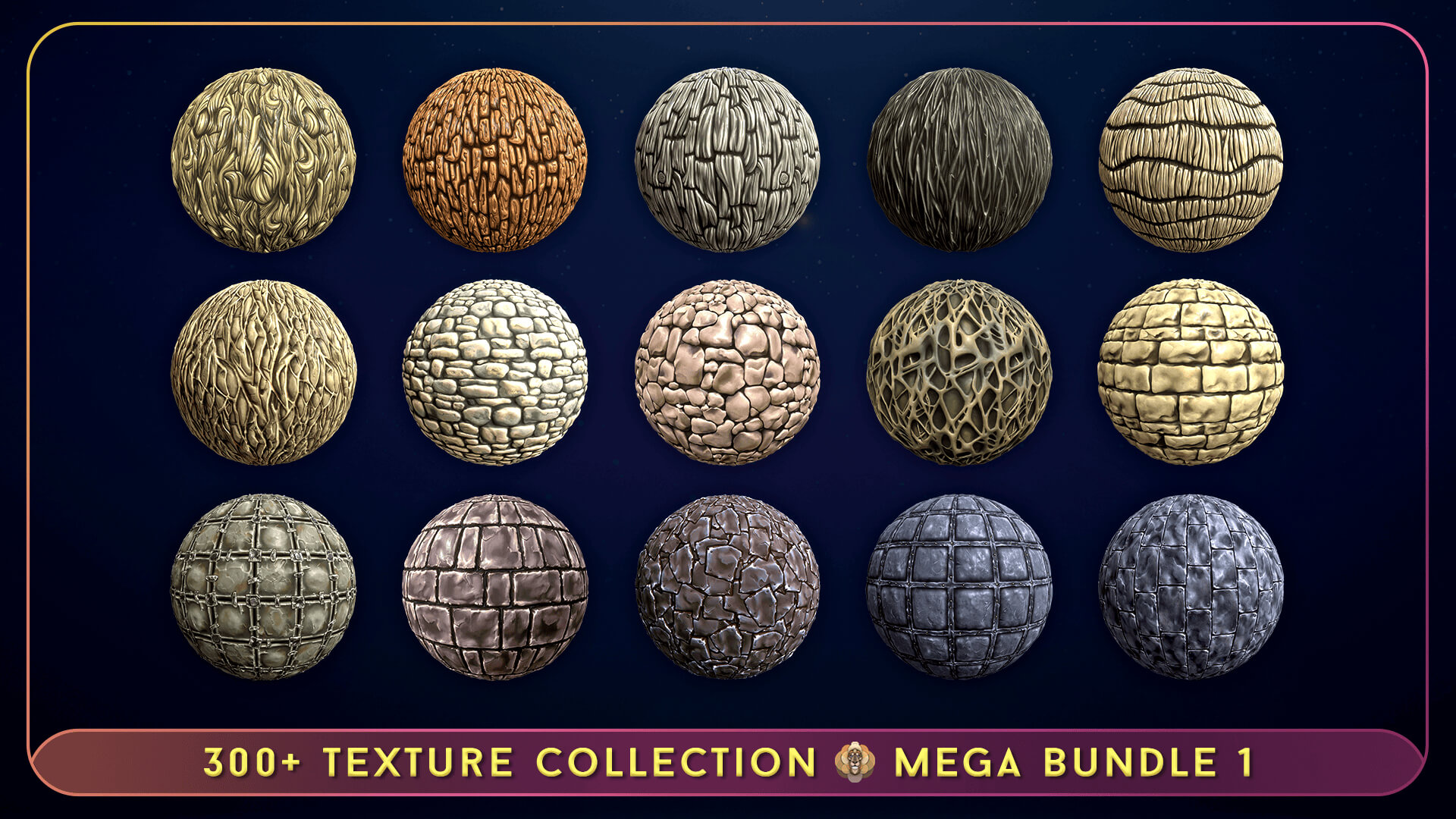 300+ Hand Painted Textures - Mega Bundle Part 1 3D Texture by Lowlypoly