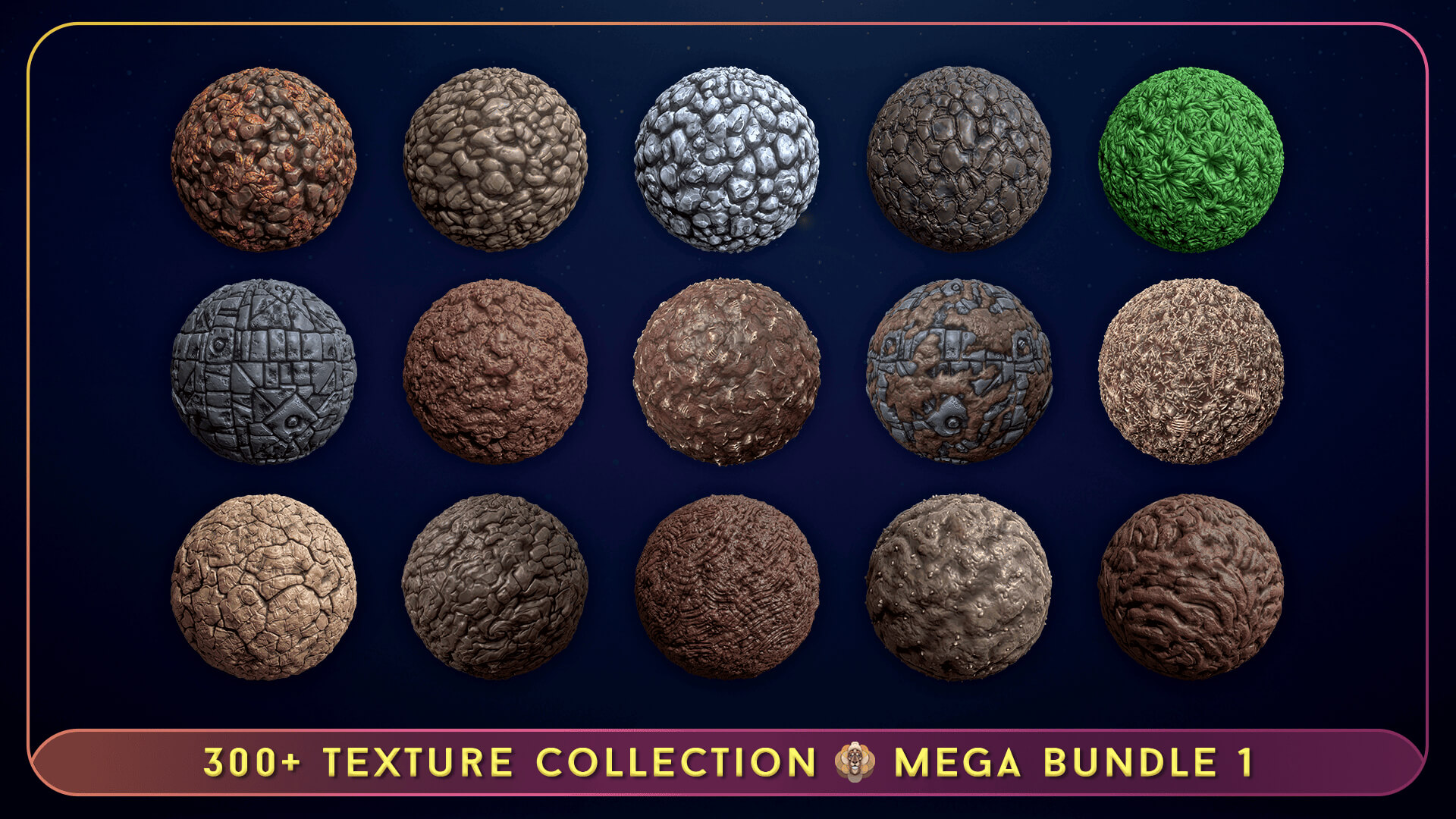300+ Hand Painted Textures - Mega Bundle Part 1 3D Texture by Lowlypoly