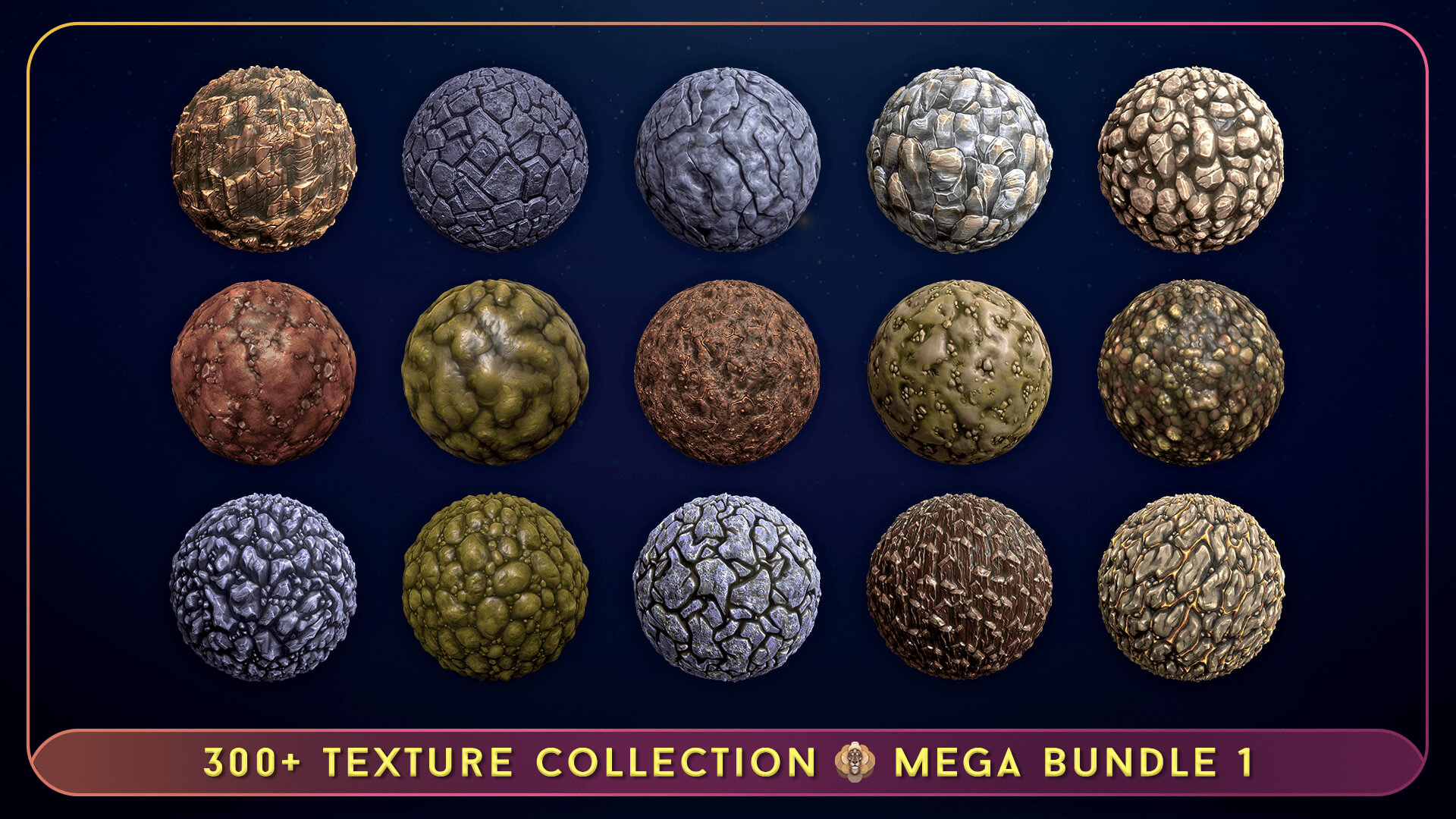 300+ Hand Painted Textures - Mega Bundle Part 1 3D Texture by Lowlypoly