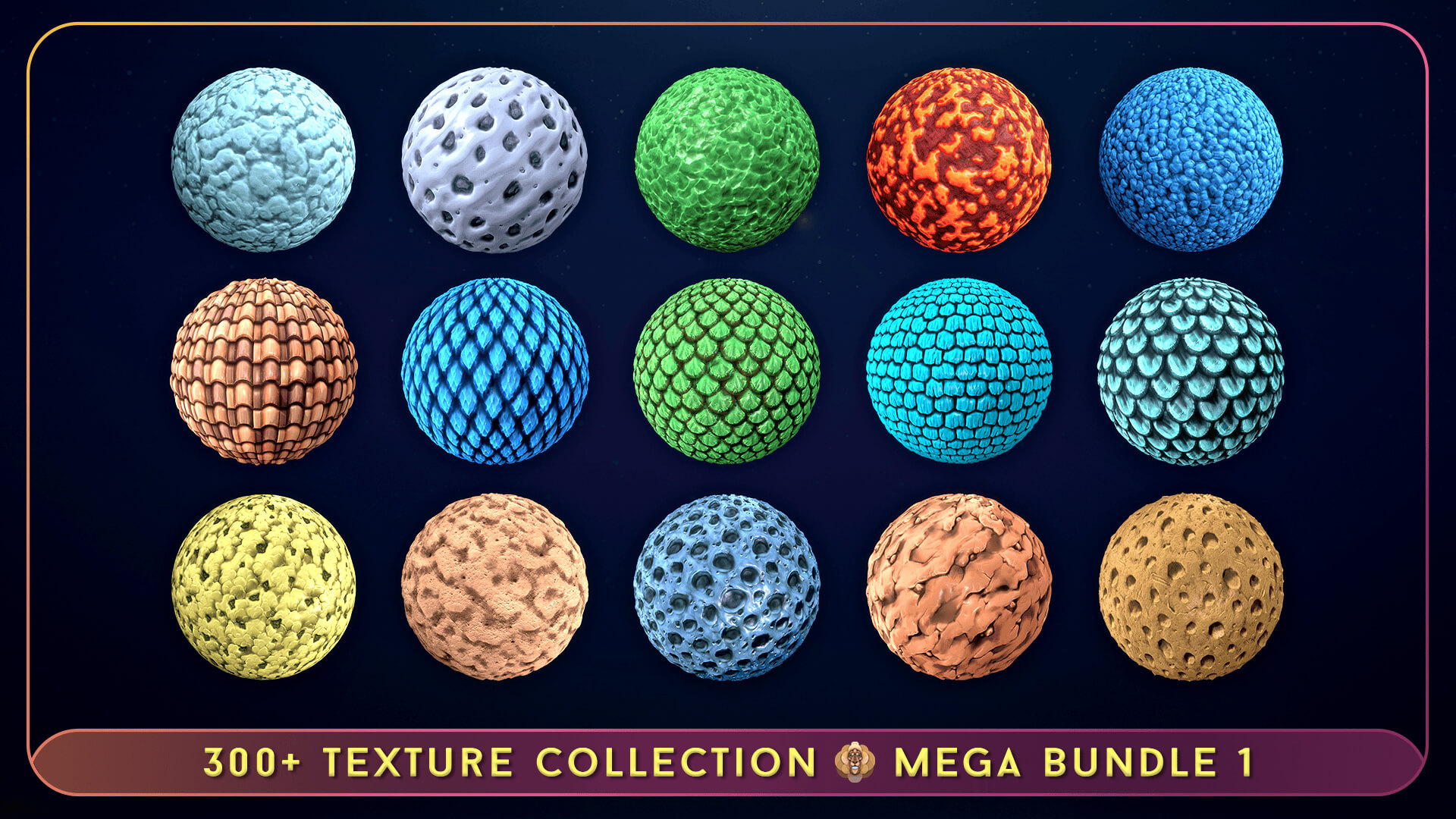 300+ Hand Painted Textures - Mega Bundle Part 1 3D Texture by Lowlypoly