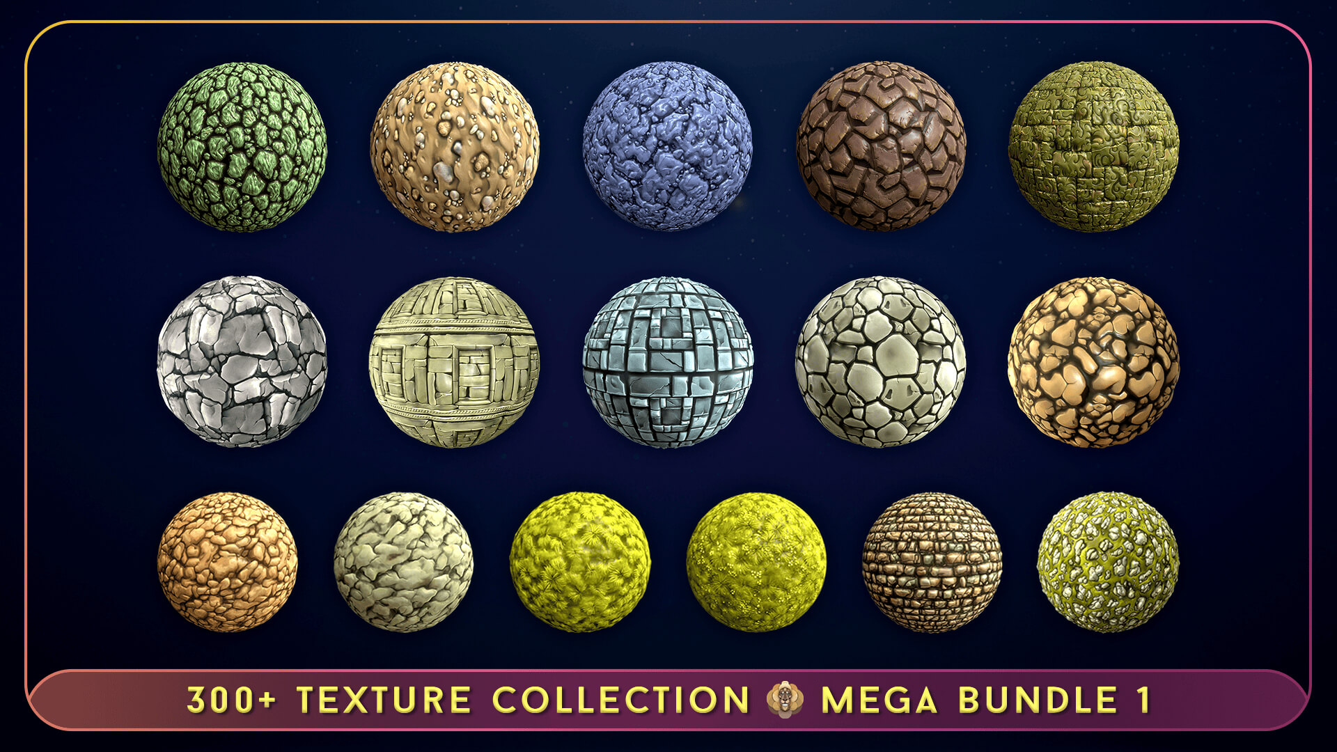 300+ Hand Painted Textures - Mega Bundle Part 1 3D Texture by Lowlypoly
