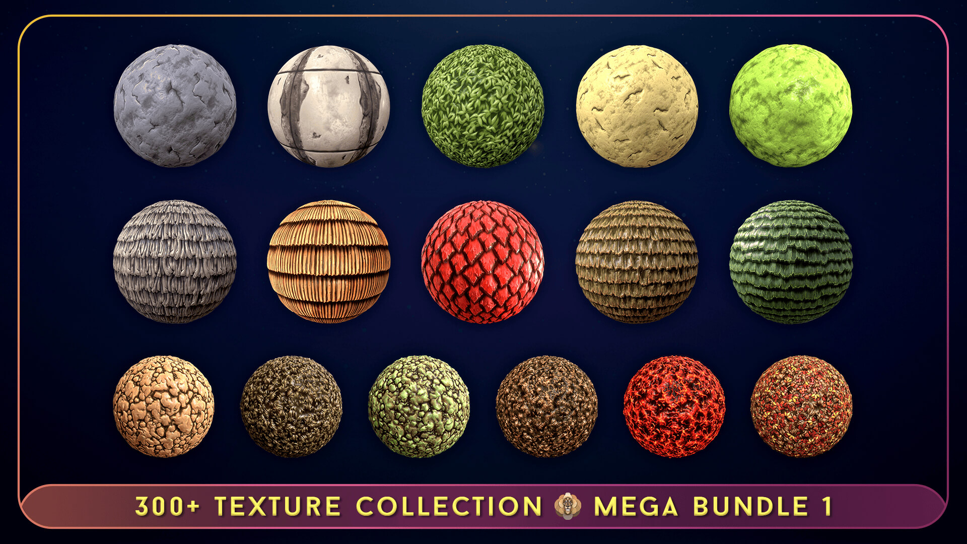 300+ Hand Painted Textures - Mega Bundle Part 1 3D Texture by Lowlypoly