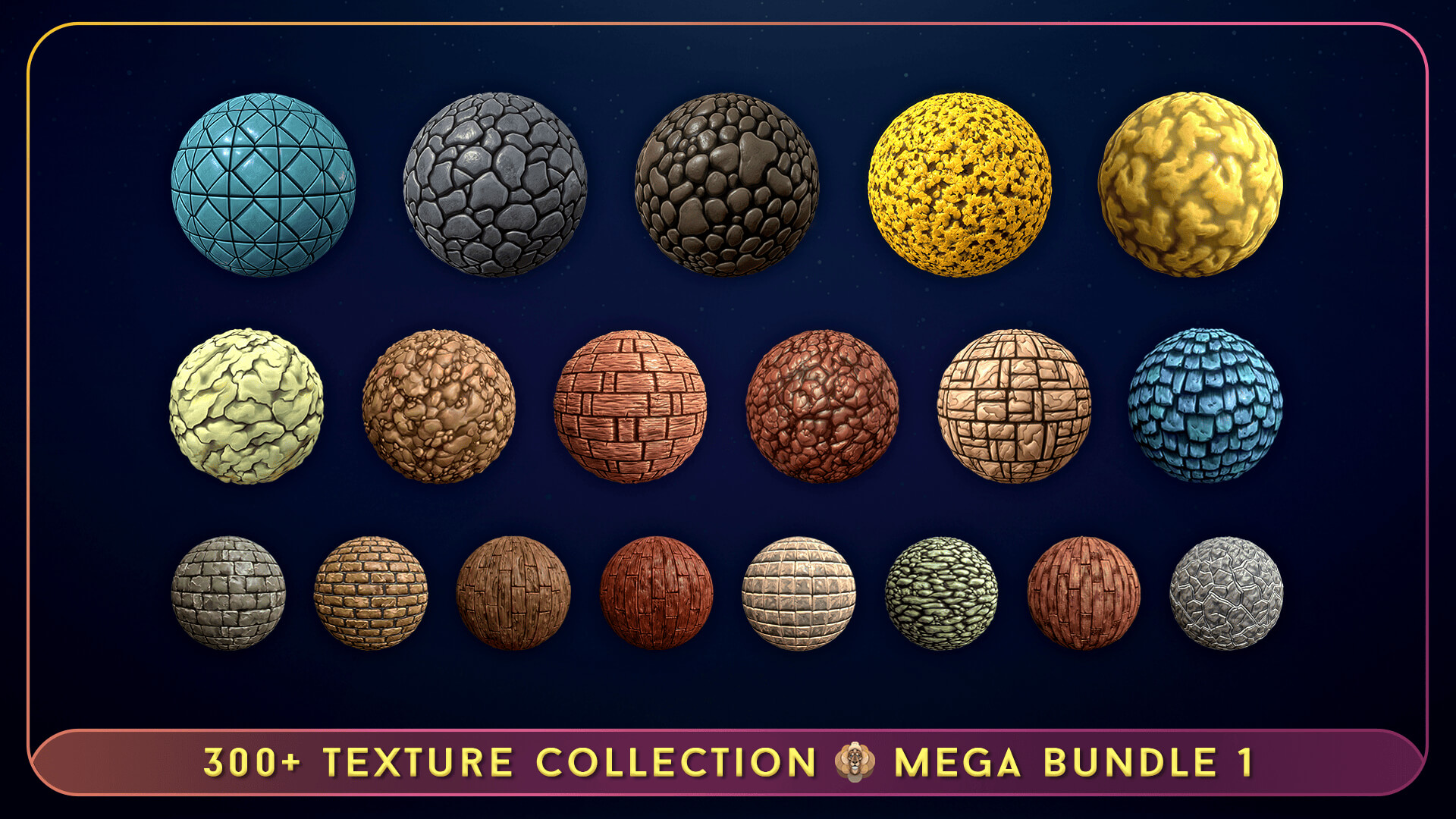 300+ Hand Painted Textures - Mega Bundle Part 1 3D Texture by Lowlypoly