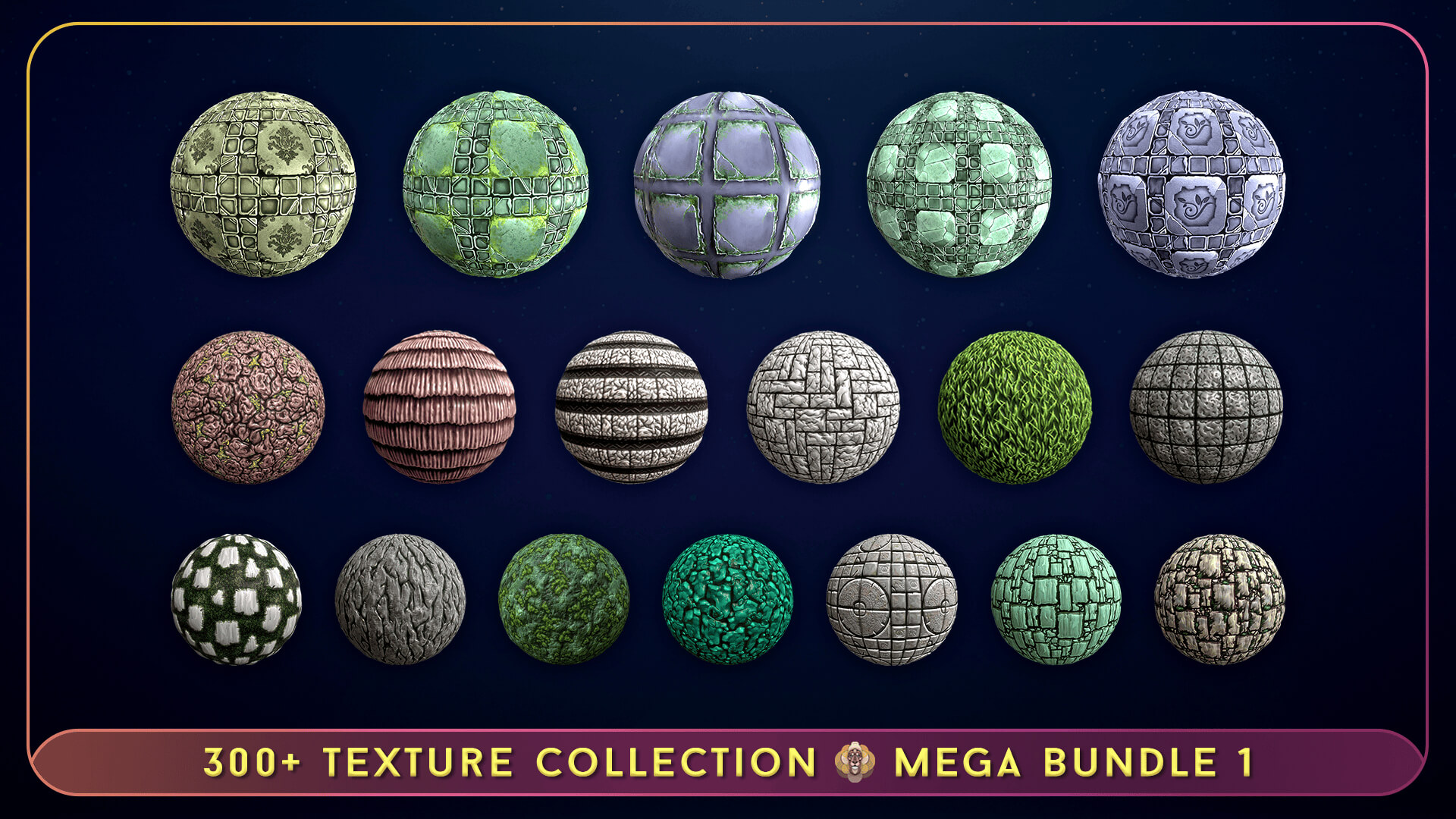 300+ Hand Painted Textures - Mega Bundle Part 1 3D Texture by Lowlypoly