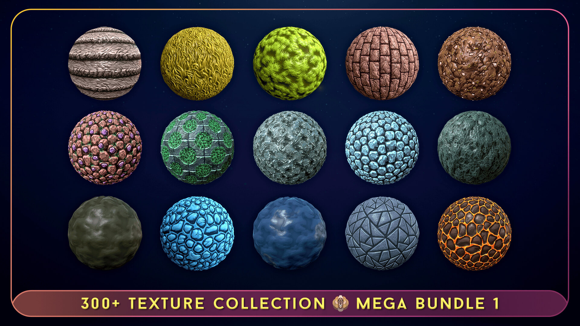 300+ Hand Painted Textures - Mega Bundle Part 1 3D Texture by Lowlypoly