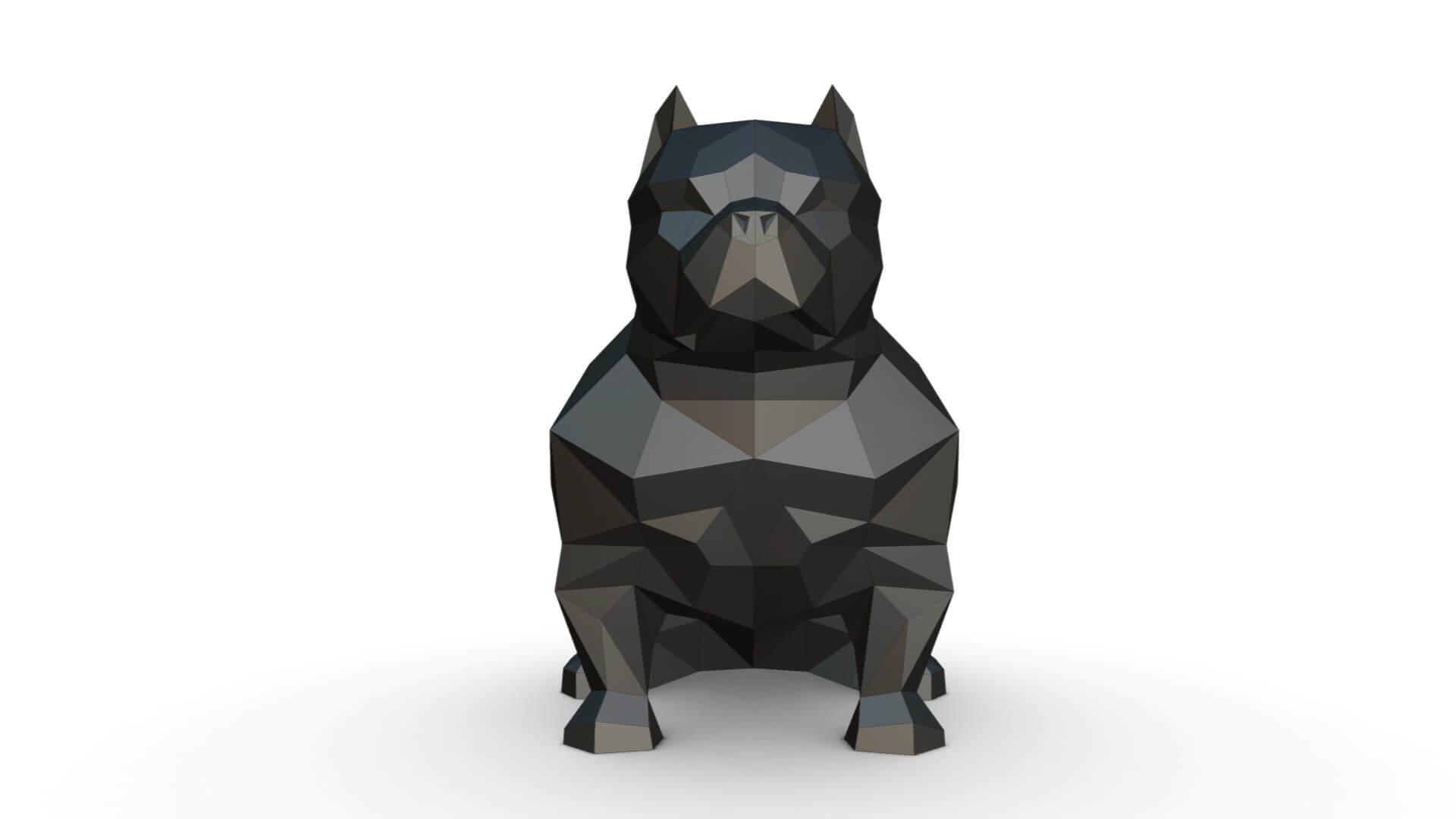 Low Poly American Bully - 3D Model by lowpoly_print