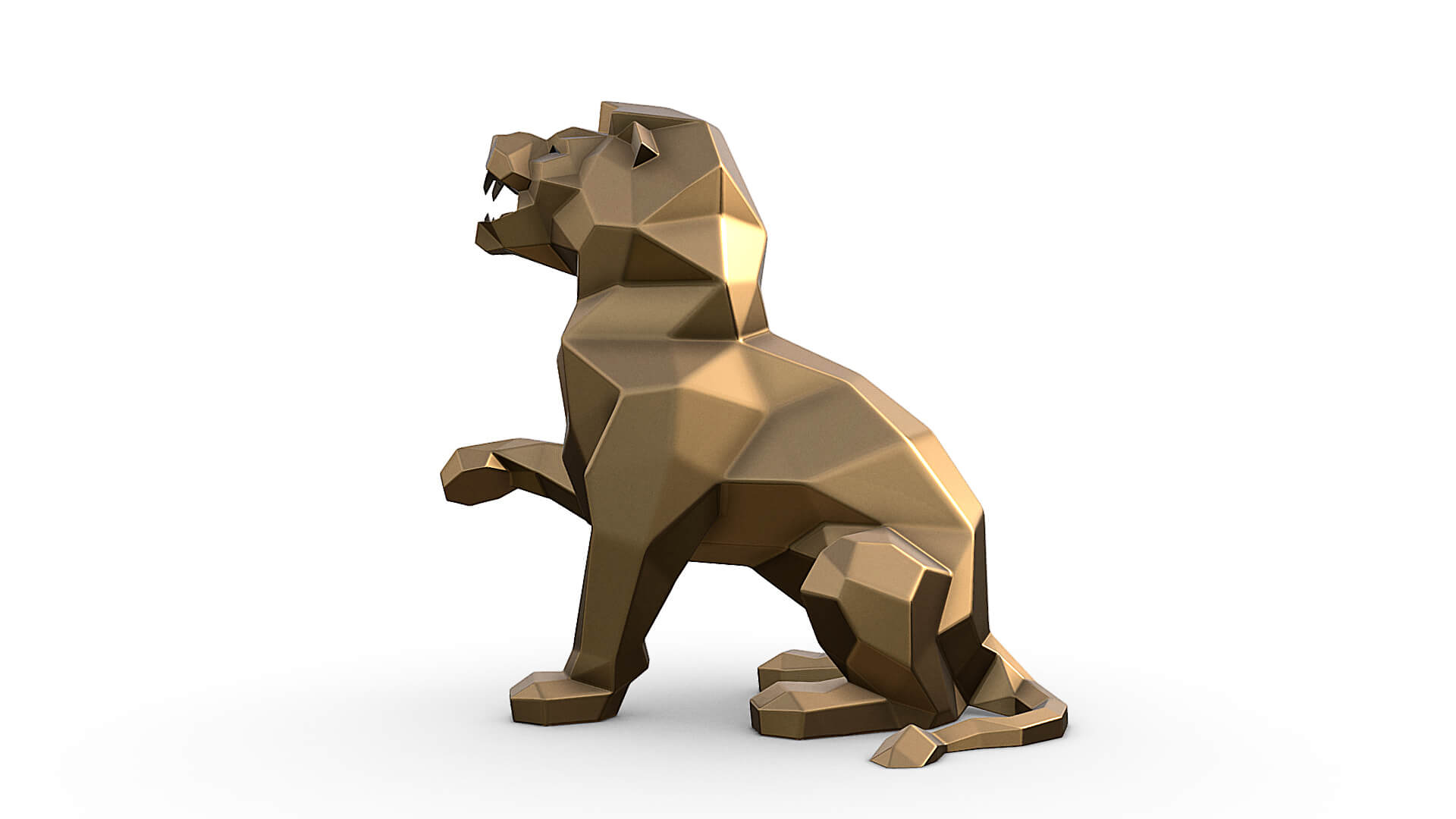 Angry Lion low poly - 3D Print Model by lowpoly_print