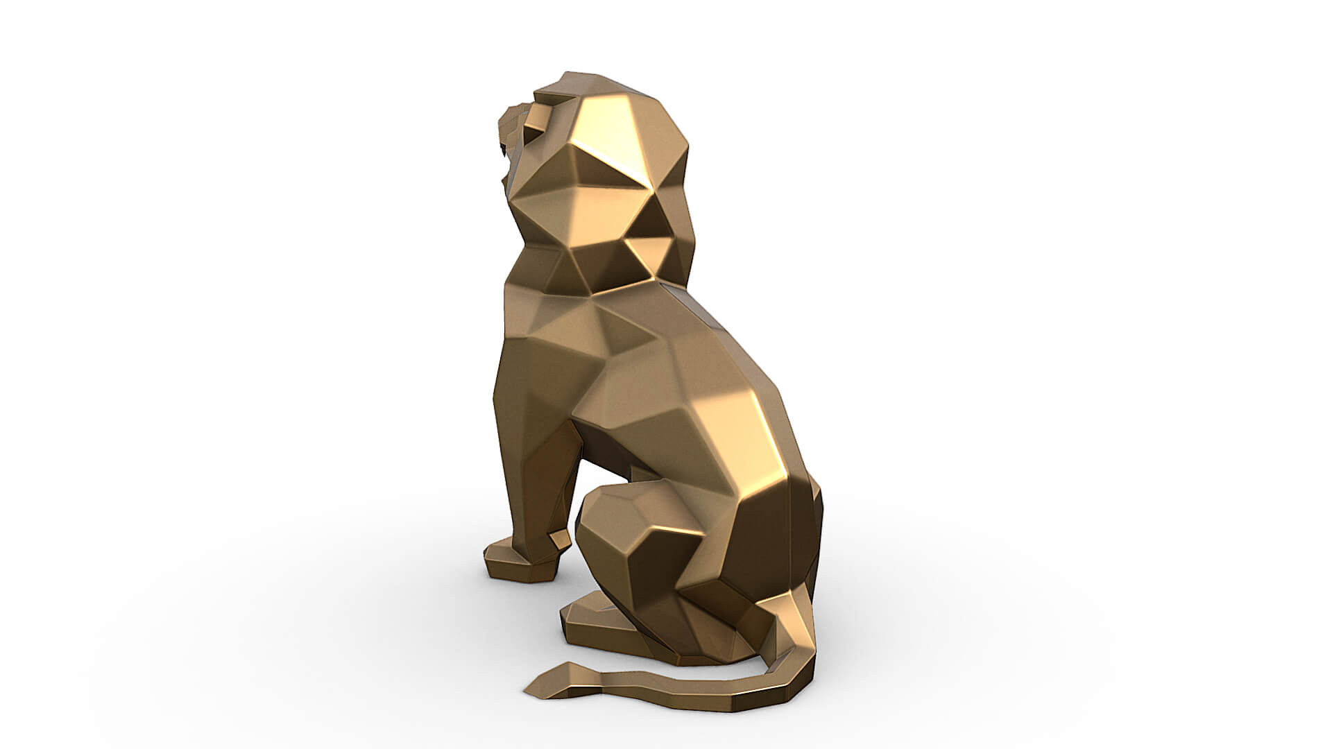 Angry Lion low poly - 3D Print Model by lowpoly_print