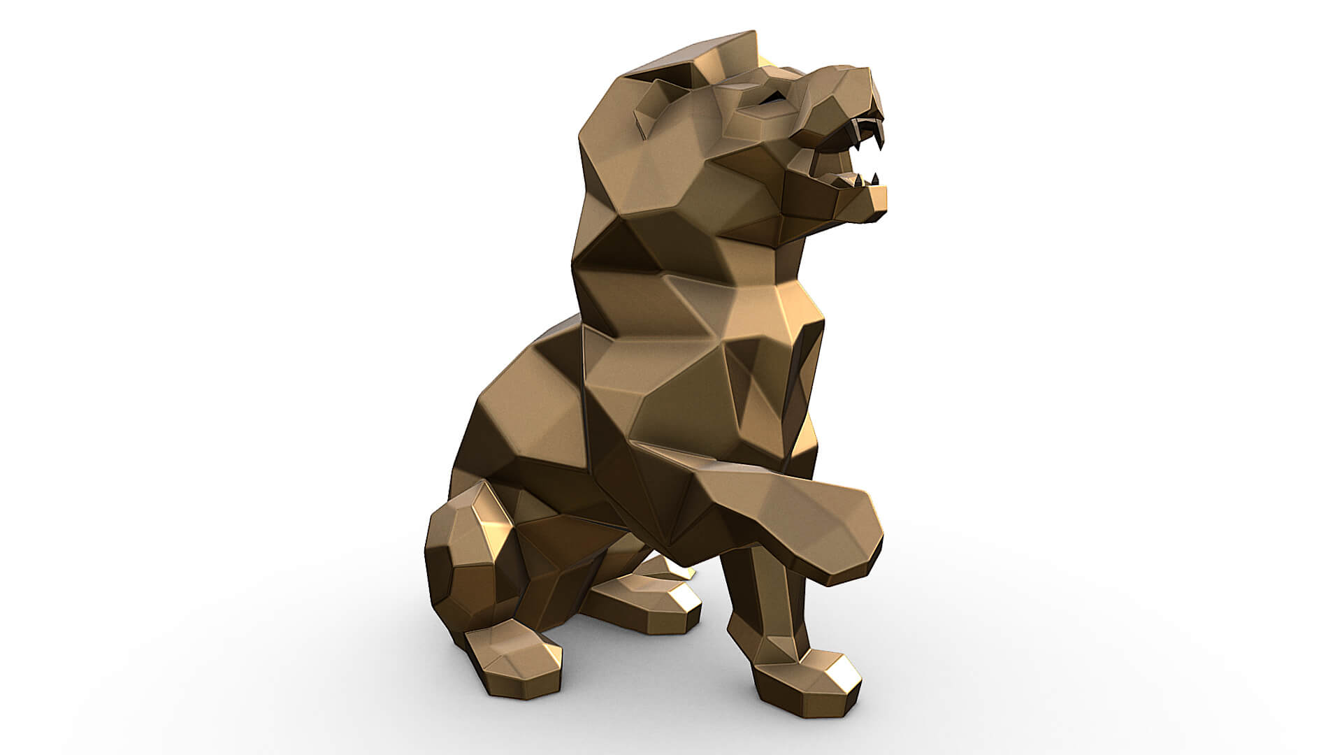 Angry Lion low poly - 3D Print Model by lowpoly_print