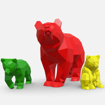 Low Poly Bear - 3D Model by lowpoly_print