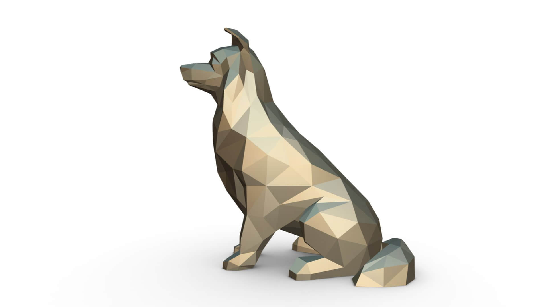 Low Poly Border Collie - 3D Model by lowpoly_print