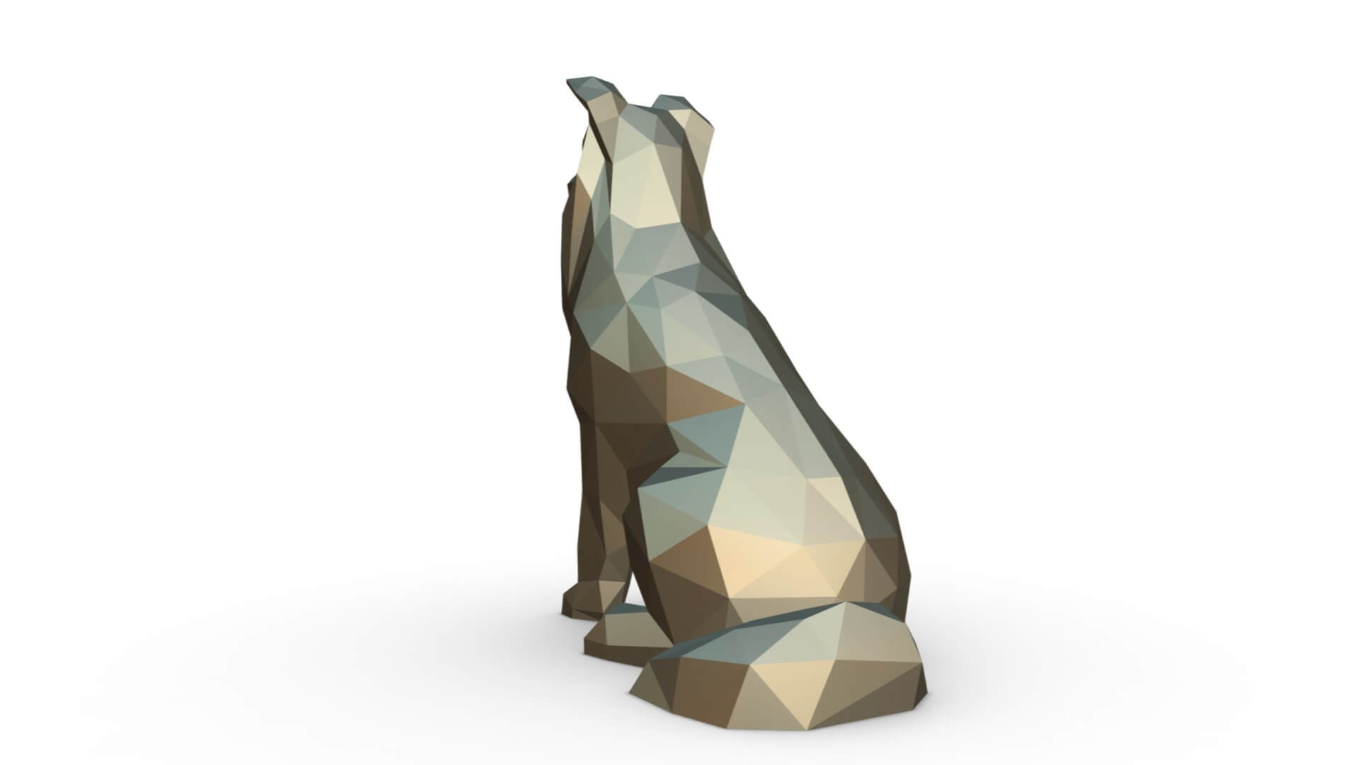 Low Poly Border Collie - 3D Model by lowpoly_print