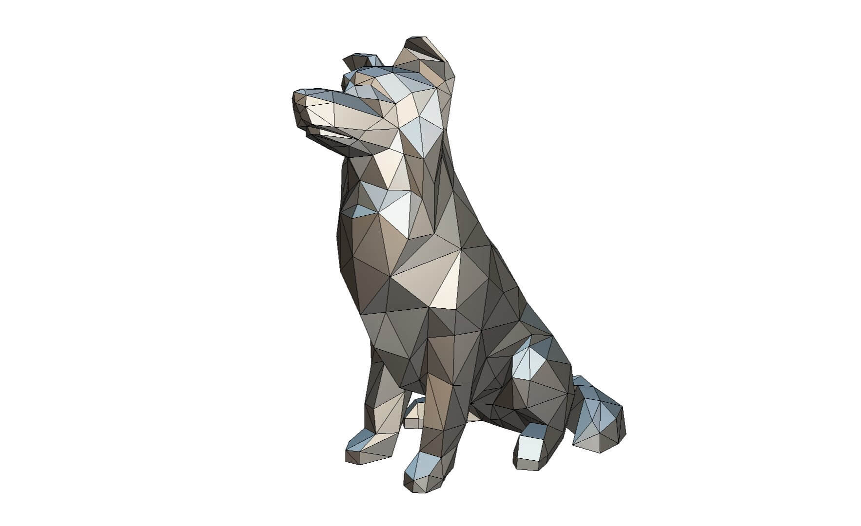 Low Poly Border Collie - 3D Model by lowpoly_print