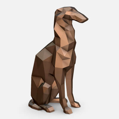 Borzoi Model by lowpoly_print