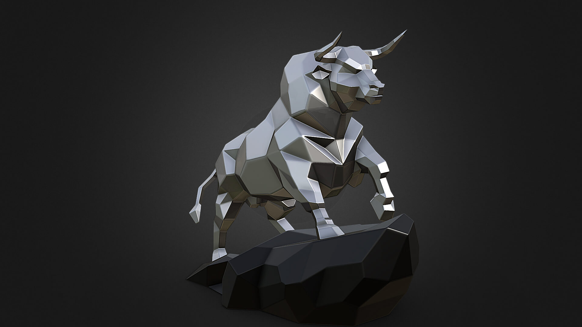 Bull Low Poly - 3D Model by lowpoly_print