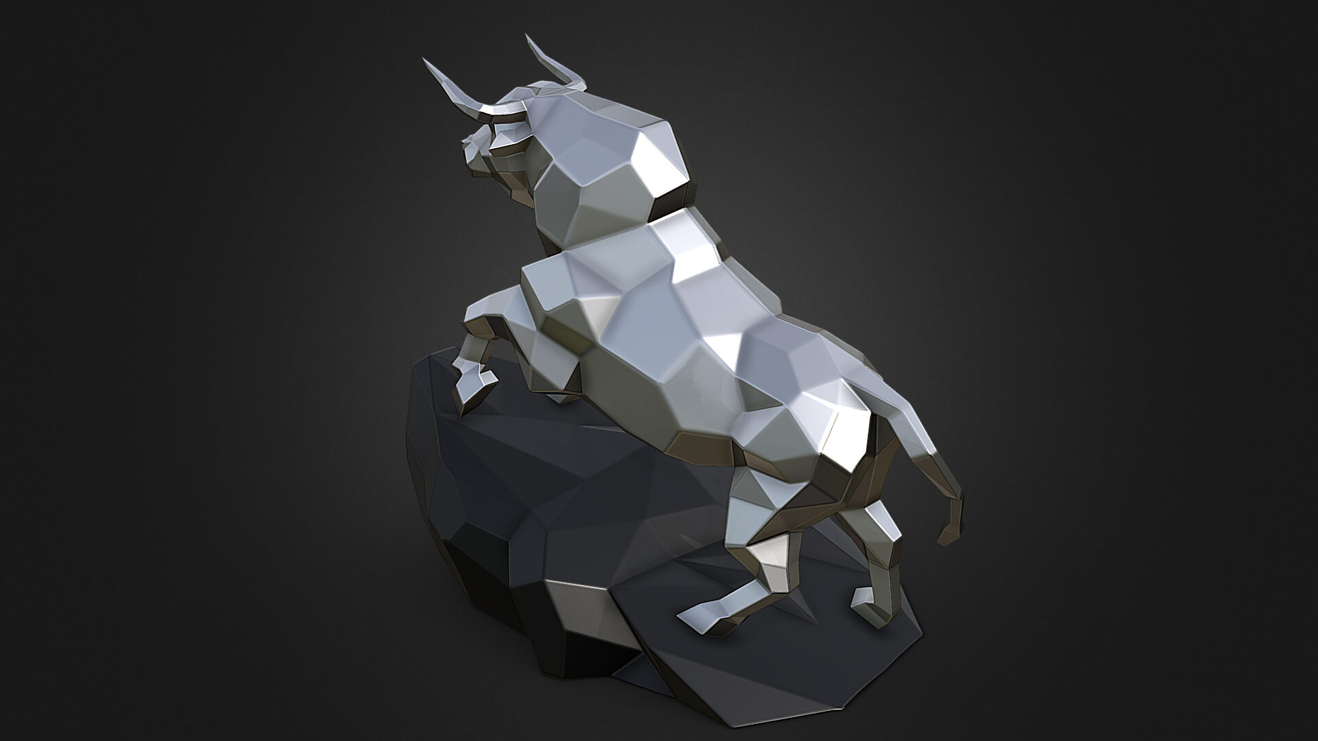 Bull Low Poly - 3D Model by lowpoly_print