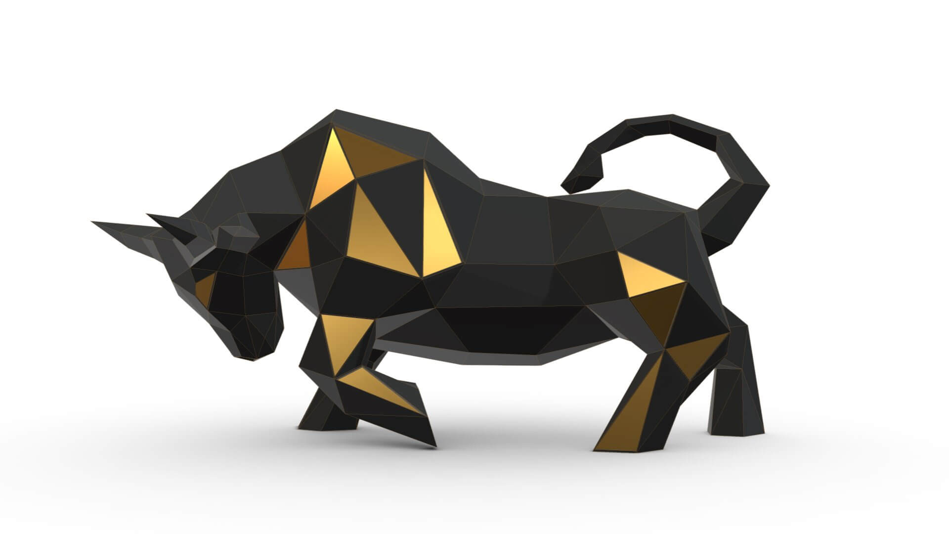 Low Poly Bull - 3D Model by lowpoly_print