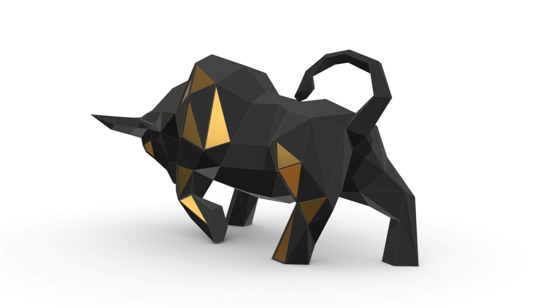 Low Poly Bull - 3D Model by lowpoly_print