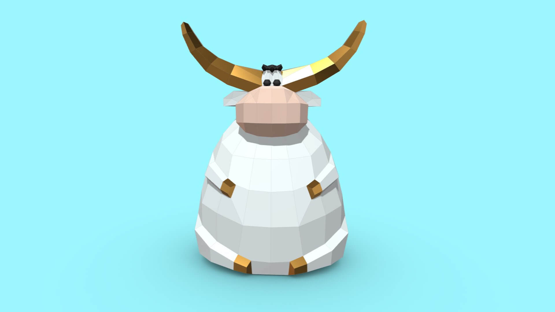 Low Poly Bull - 3D Print Model by lowpoly_print