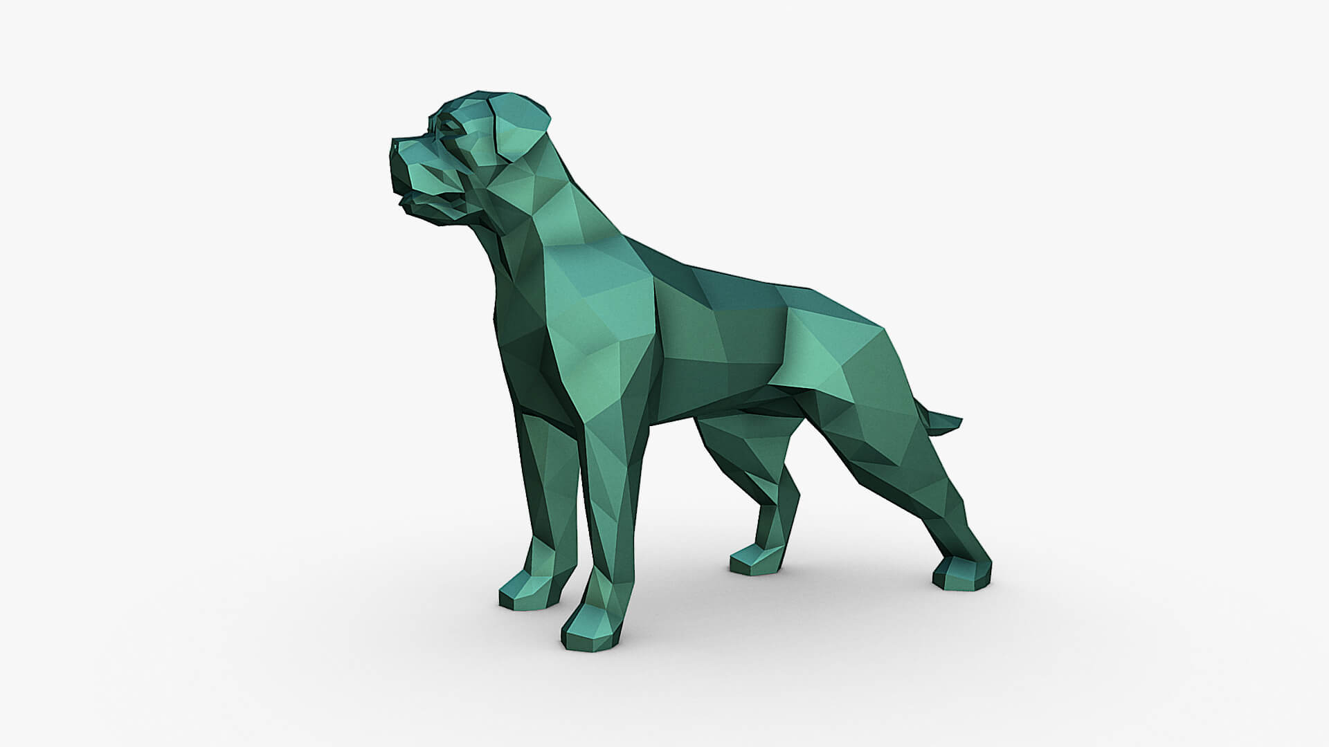 Bullmastiff Low Poly - 3D Print Model by lowpoly_print
