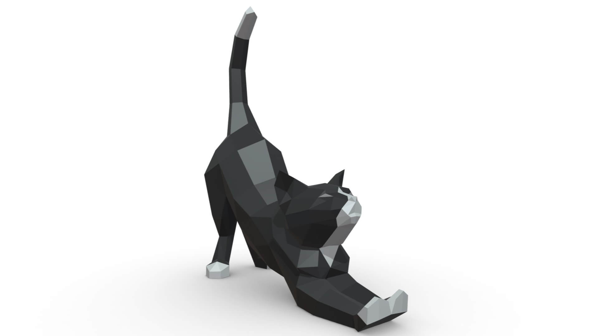 Low Poly Cat - 3D Model by lowpoly_print