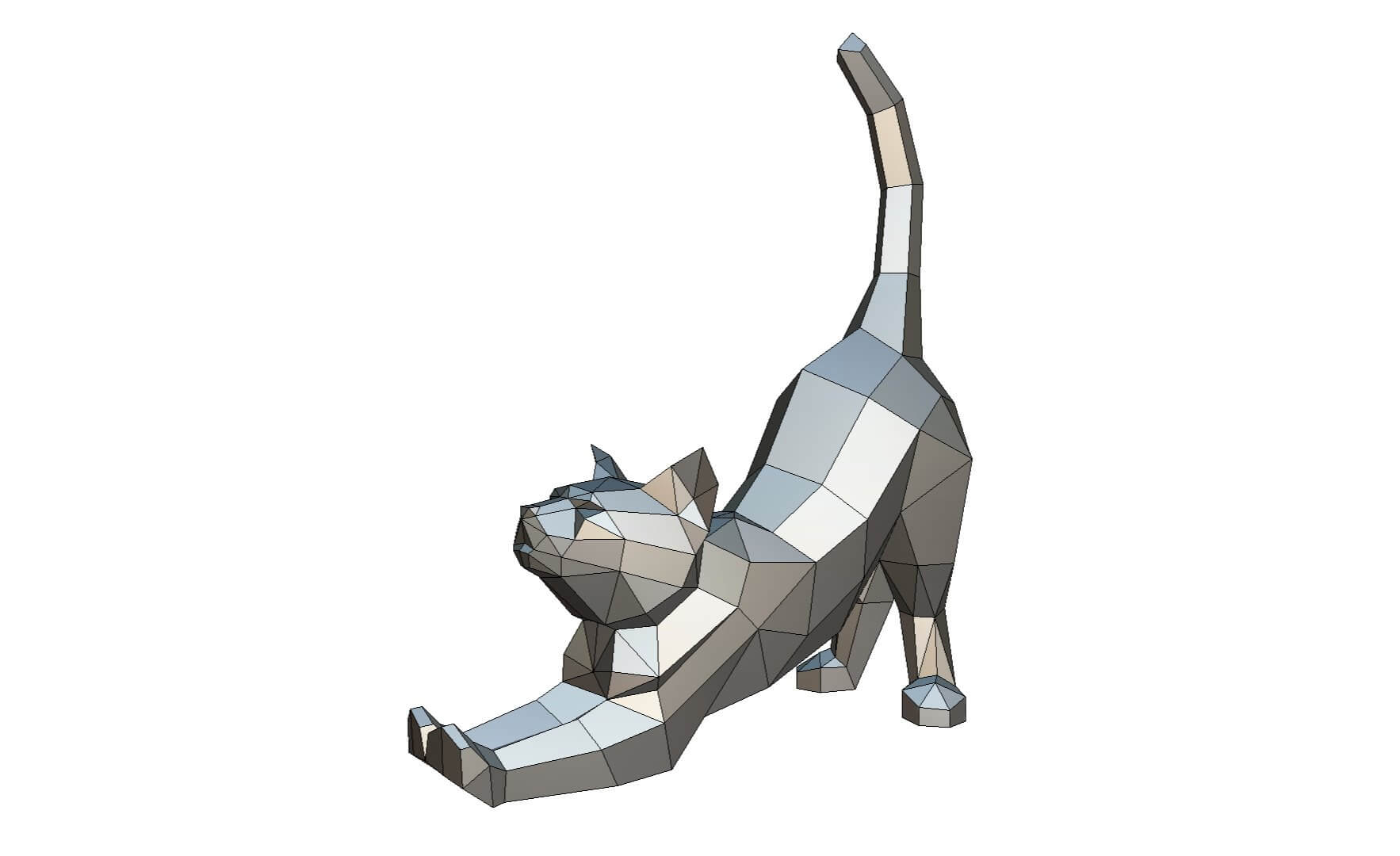 Low Poly Cat - 3D Model by lowpoly_print