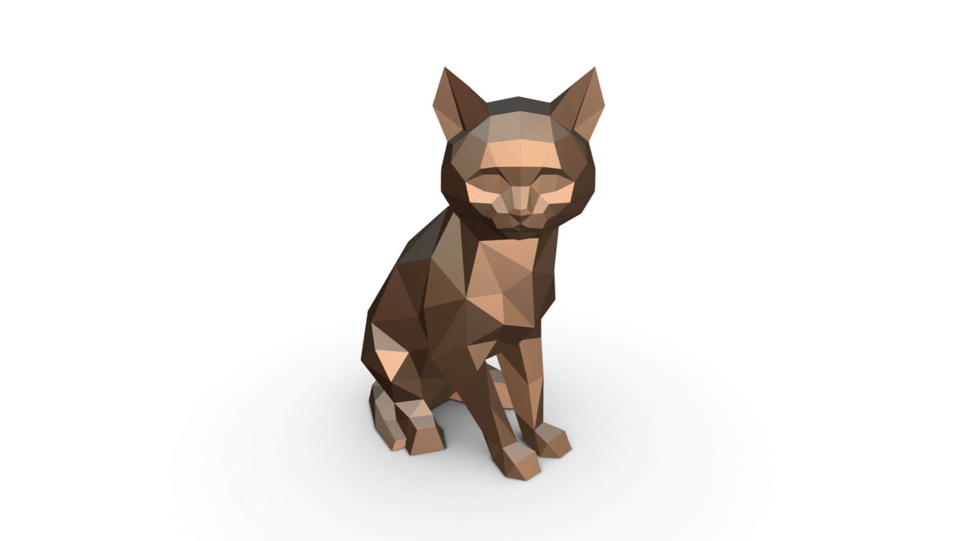 Low Poly Cat - 3D Model by lowpoly_print