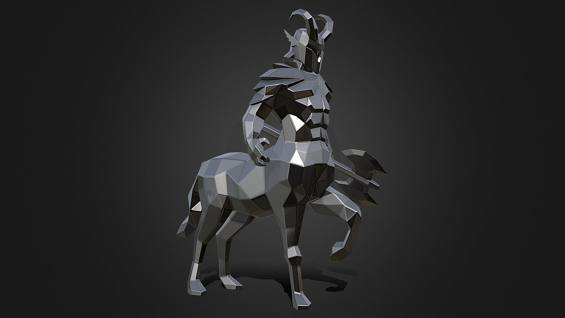 Centaur Low Poly - 3D Print Model by lowpoly_print