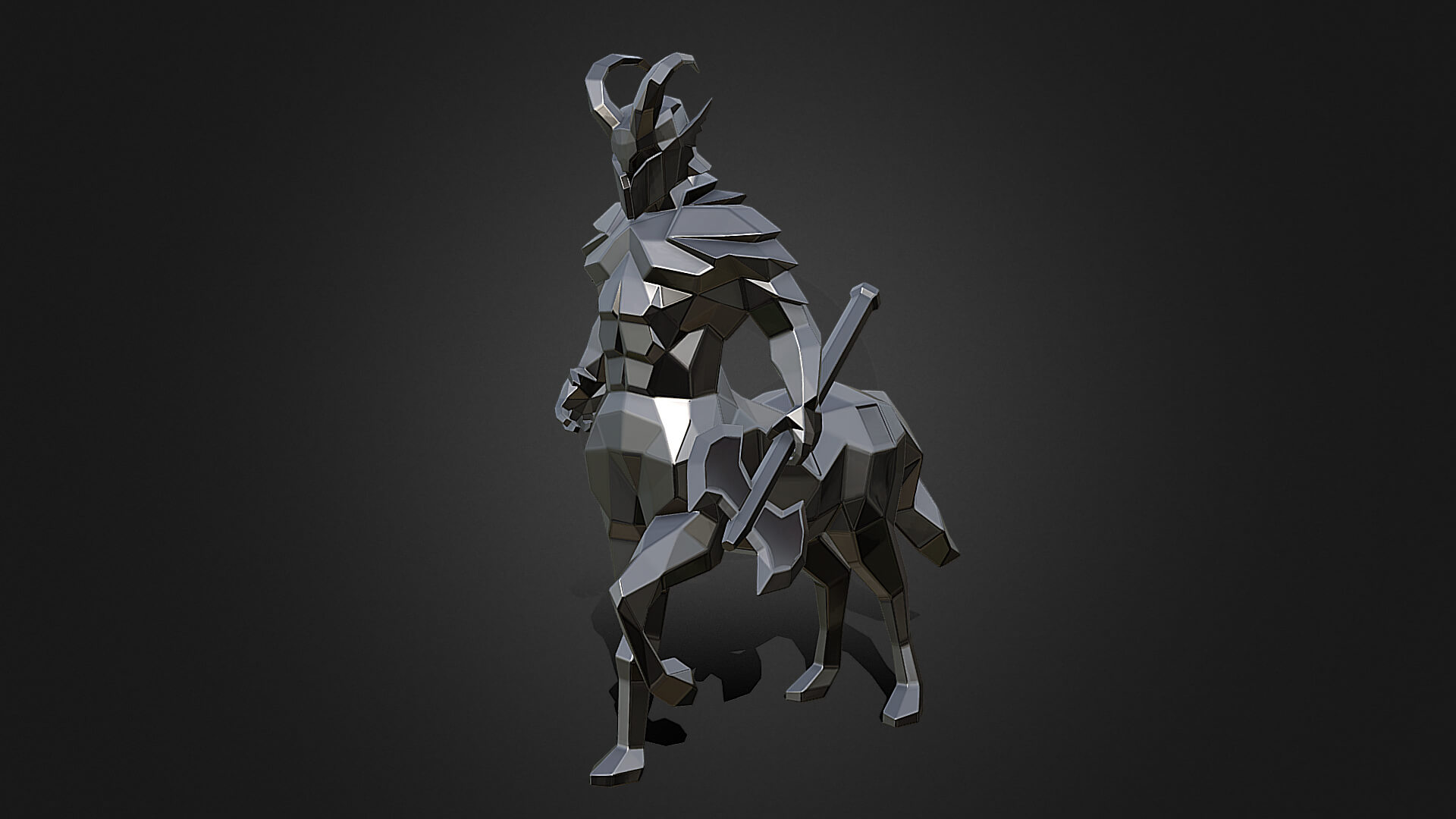 Centaur Low Poly - 3D Print Model by lowpoly_print
