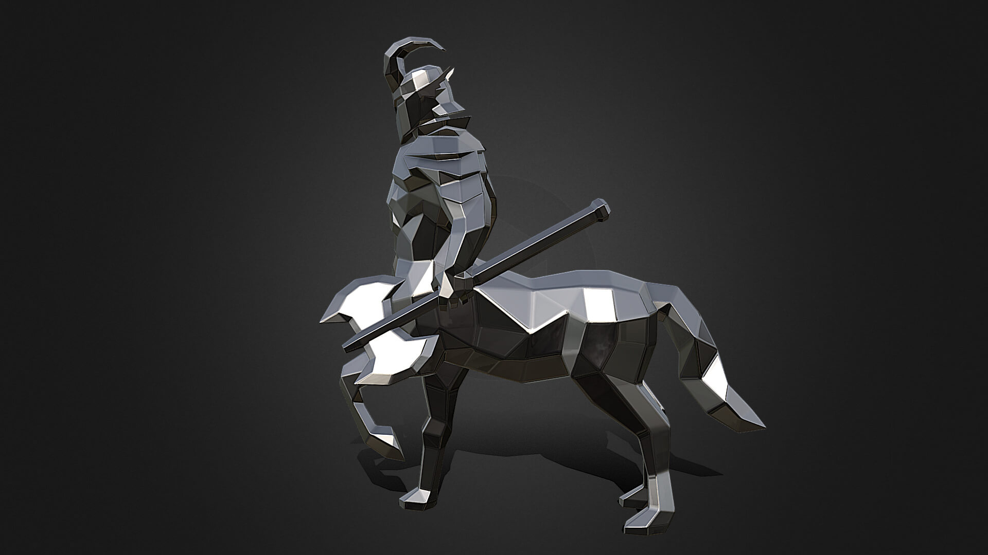 Centaur Low Poly - 3D Print Model by lowpoly_print