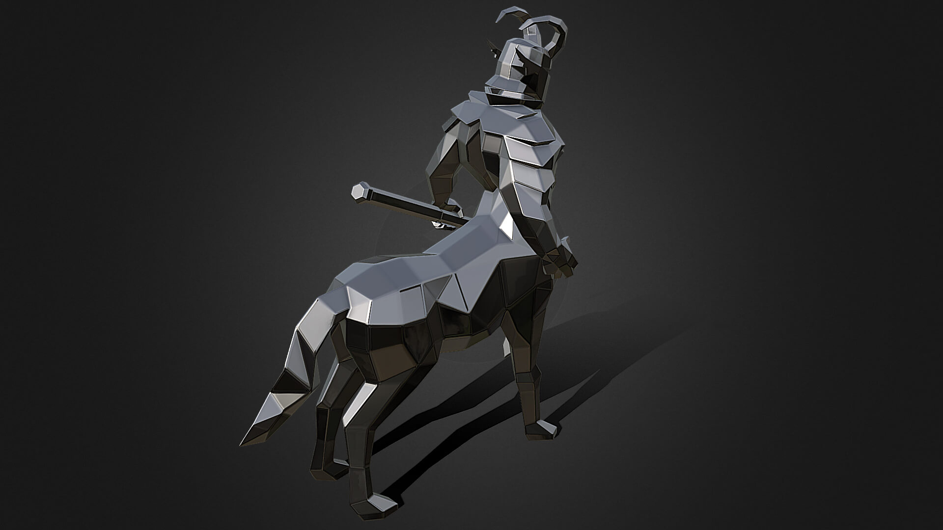Centaur Low Poly - 3D Print Model by lowpoly_print