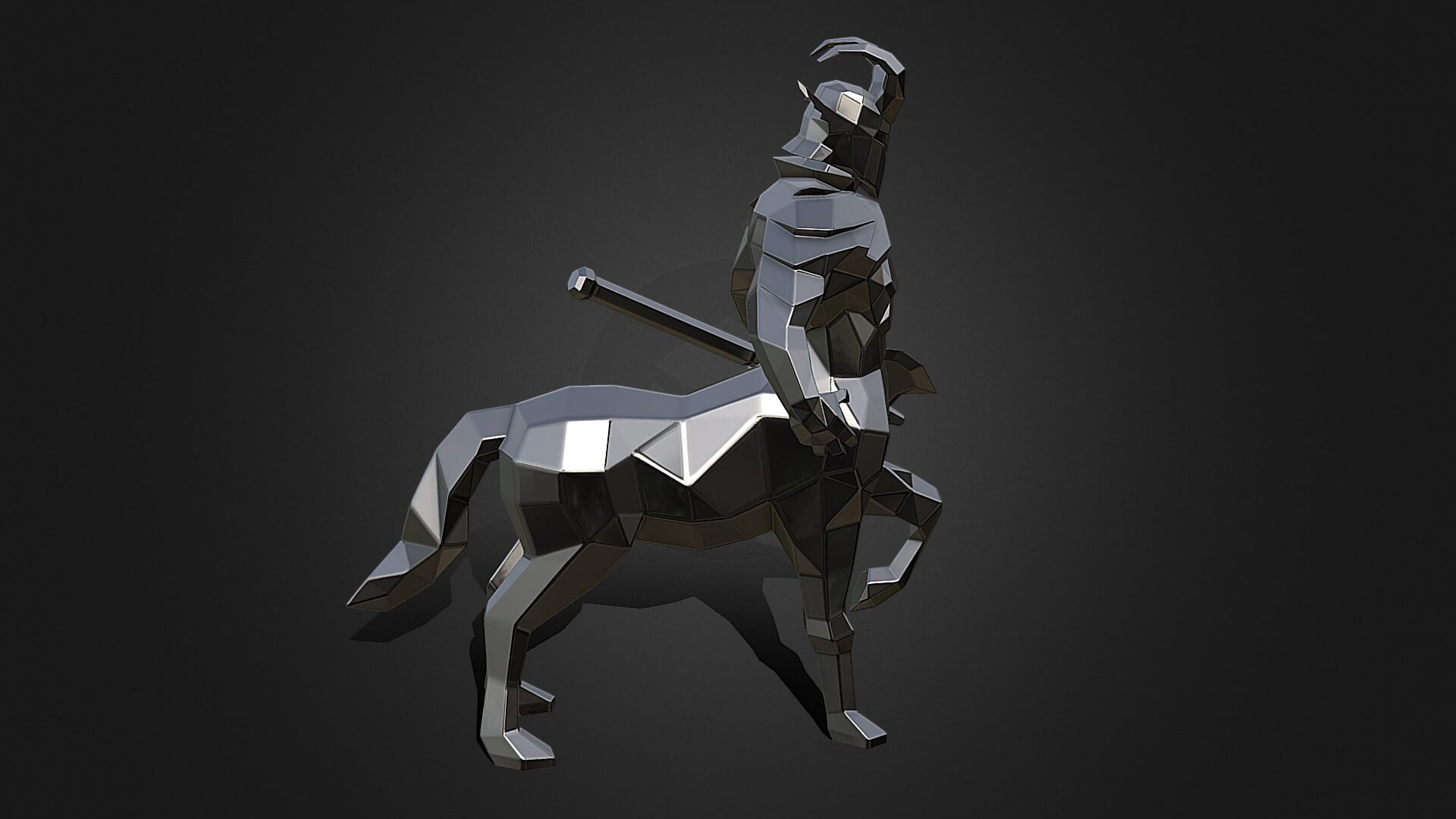 Centaur Low Poly - 3D Print Model by lowpoly_print