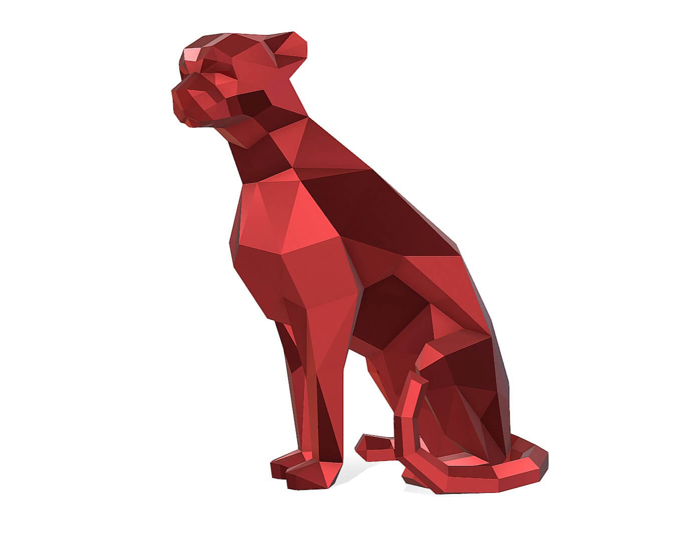 Low Poly Cheetah Figurine - 3D Model by lowpoly_print