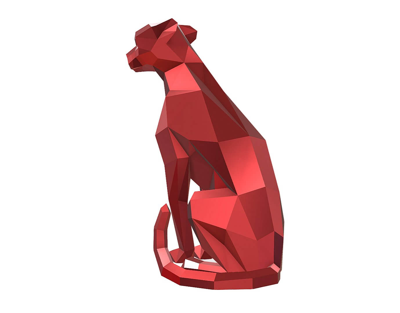 Low Poly Cheetah Figurine - 3D Model by lowpoly_print