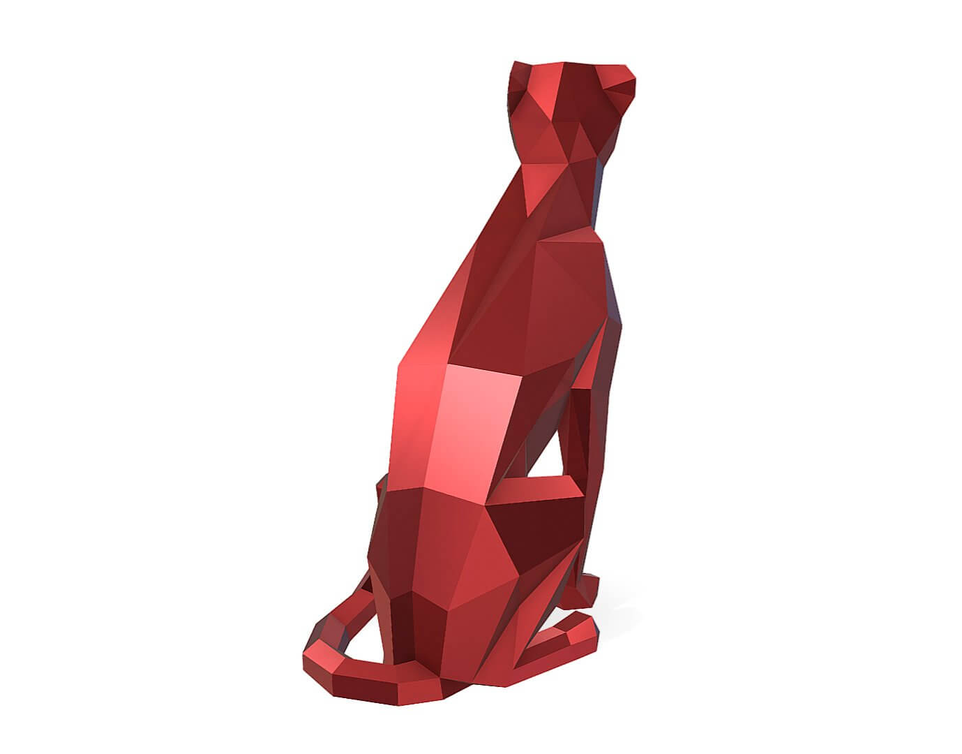 Low Poly Cheetah Figurine - 3D Model by lowpoly_print